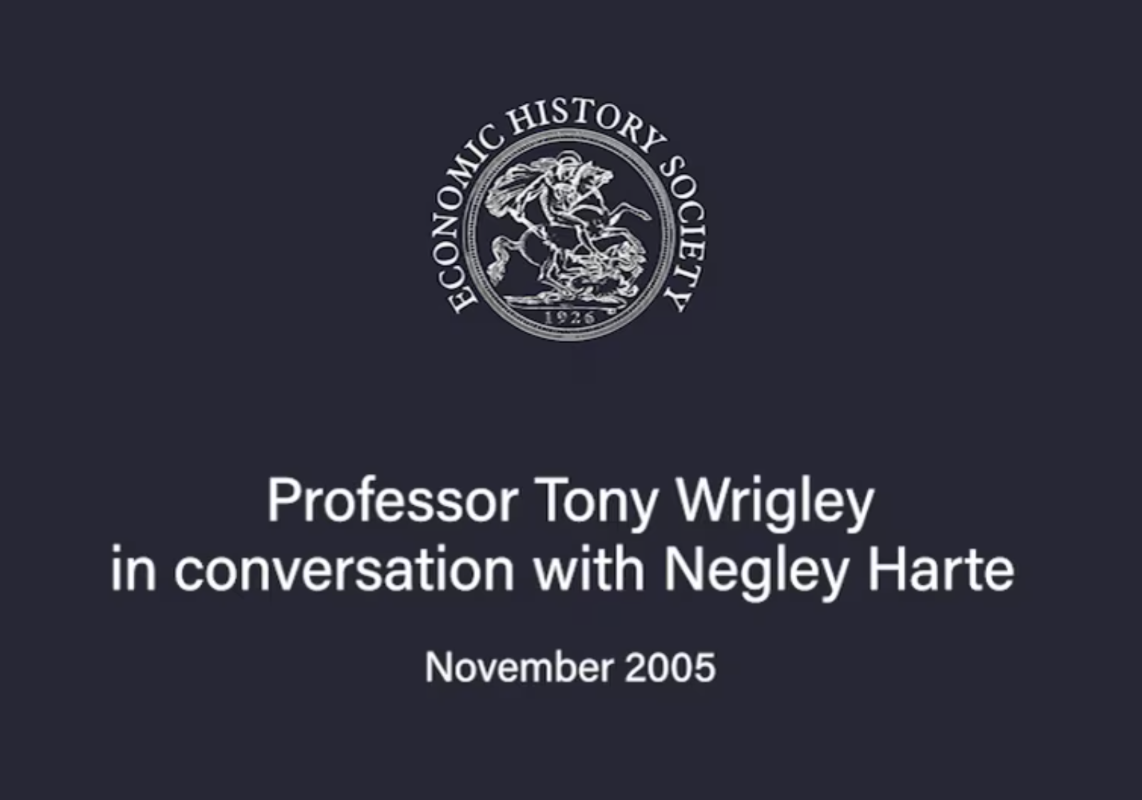 Interview with Professor Tony Wrigley - Economic History Society